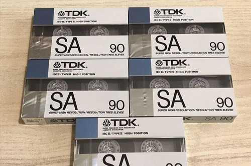 Аудиокассеты TDK SA90 1988 год 5 штук