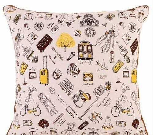 Santalino подушка декоративная бон вояж,45Х45 см,100 хлопок, жёлтая