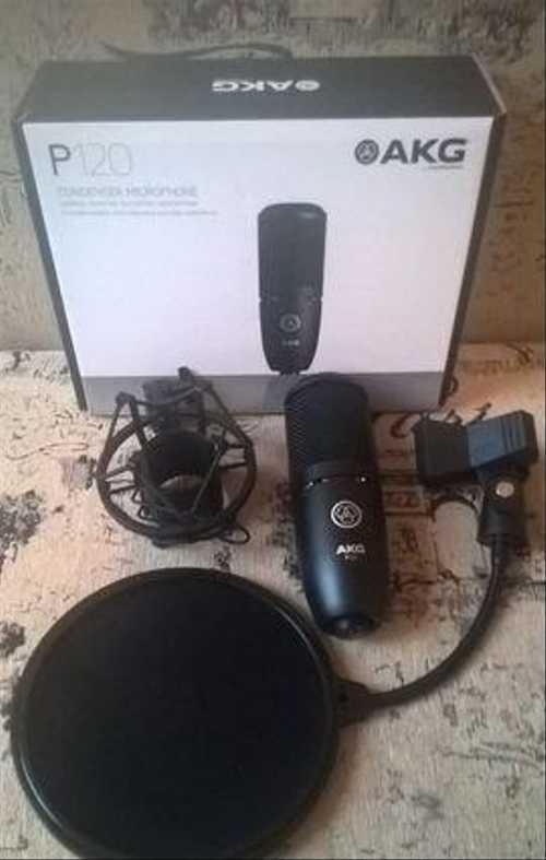 AKG P120 + поп-фильтр + стойка + паук + кабель Санкт-Петербург | Аудио ...