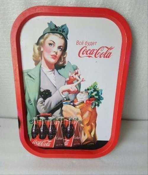 Поднос кока кола 80-90 года coca cola сувенир
