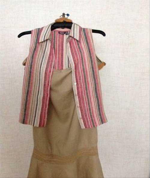 Комплект юбка + кофта, лён, фирма mexx р. 44