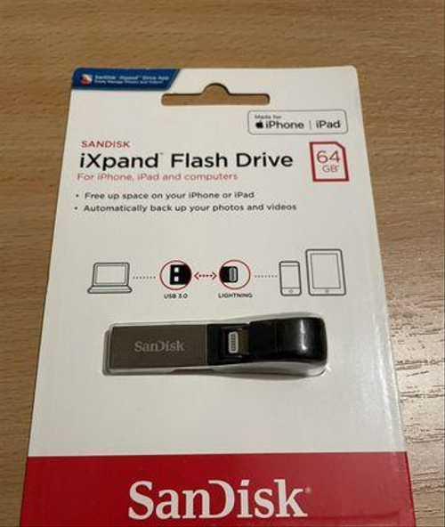 USB флешка Ixpand Sandisk 64gb новая