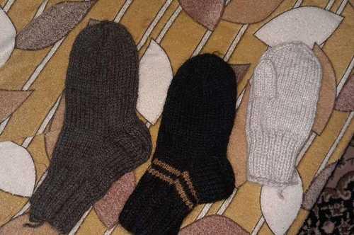 Носки шерстяные вязаные