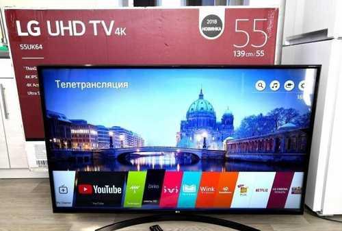 Новый 4K LG 55(140см) Smart TV (Wi-Fi) на гарантии