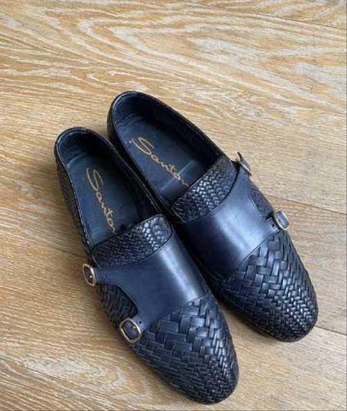 Туфли лоферы монки мужские Santoni