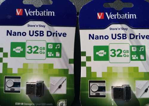 Флешка USB 2.0 Вербатим 32Гб Нано