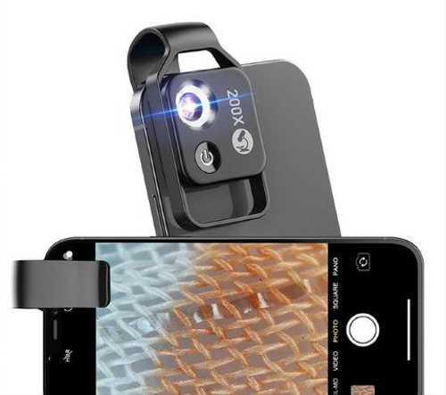 Объектив микроскоп Apexel Mobile Microscope 200X д