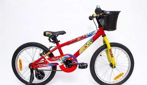Велосипед ayan детский, красно-желтый, колеса 18''
