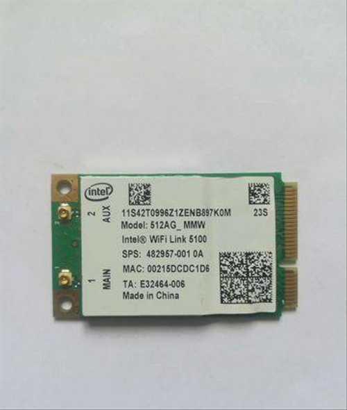 Модуль Wi-Fi Mini PCI-E Intel 512AG MMW /802. 11b | Festima.Ru ...