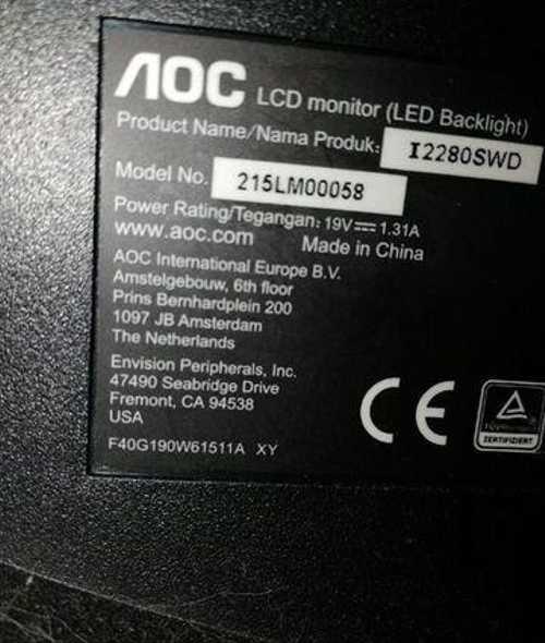 Монитор AOC I2280SWD