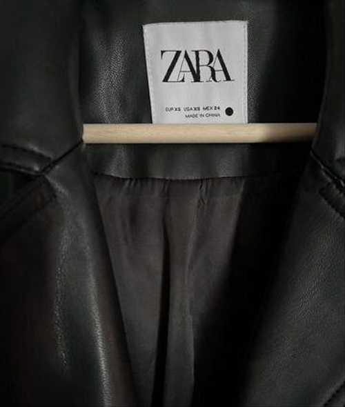 Zara плащ из эко кожи