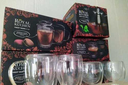 Набор чашек стаканов чайник стекло royal kuchen