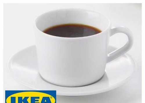 Чайные/кофейные пары (чашка и блюдце) IKEA, 6 пар