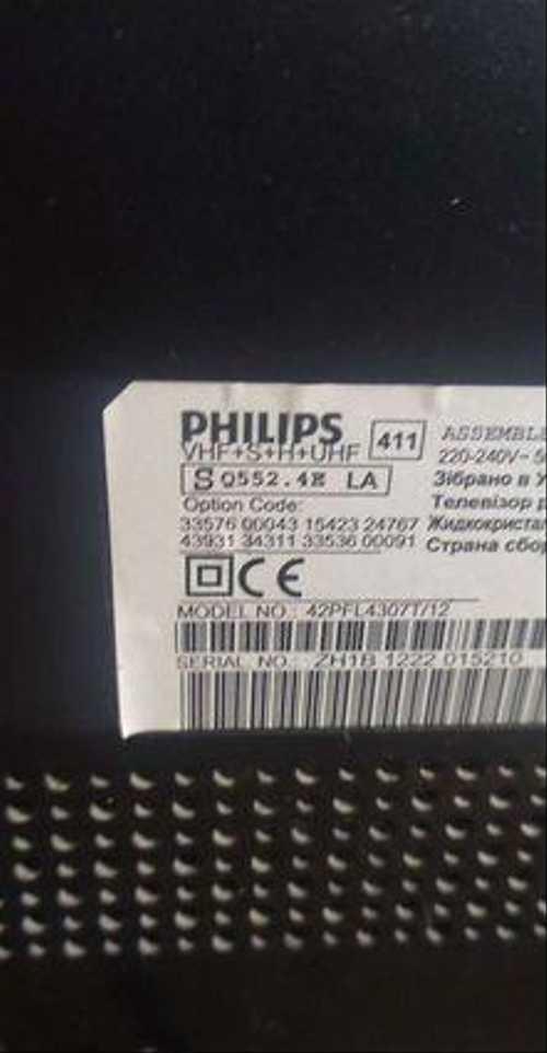 Телевизор philips 42pfl4307t/12