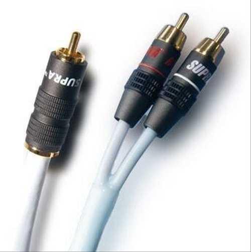 Сабвуферный кабель Supra Y-Link 1RCA-2RCA White 2м