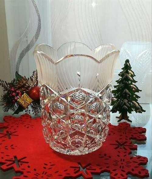Хрустальная ваза Магнолия, лзхс, 70-е. Антиквариат