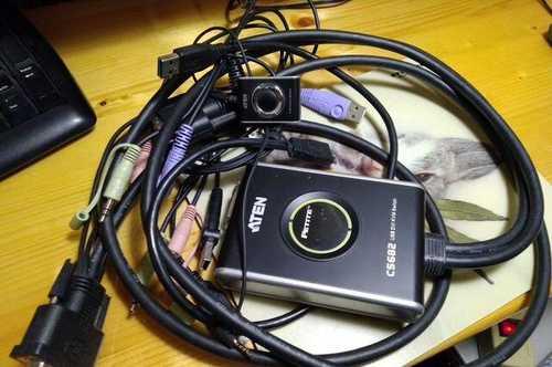 Aten S682 KVM коммутатор 2-портовый, USB,DVI,аудио
