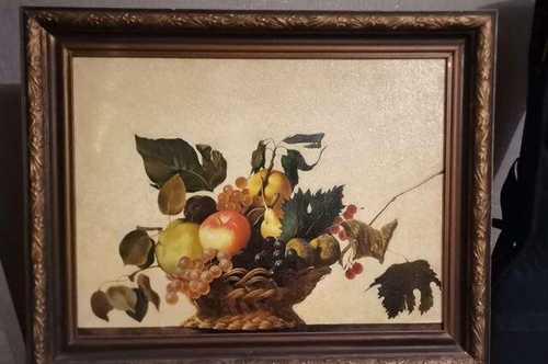 Картина "Корзина с фруктами" маслом