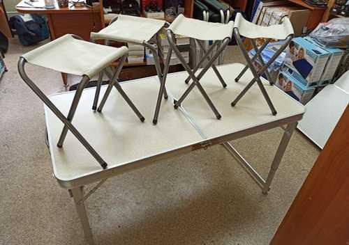 Складной стол с 4-мя стульями (набор). Усиленный