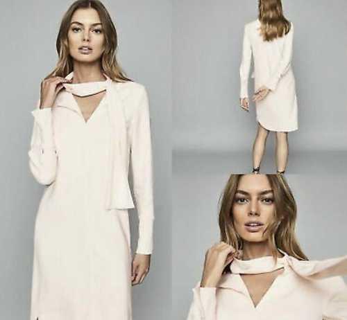 Платье Reiss белое с галстуком