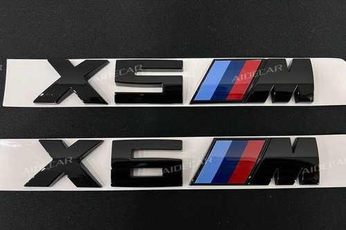 Эмблема багажника BMW X5M, X6M - Черная глянцевая