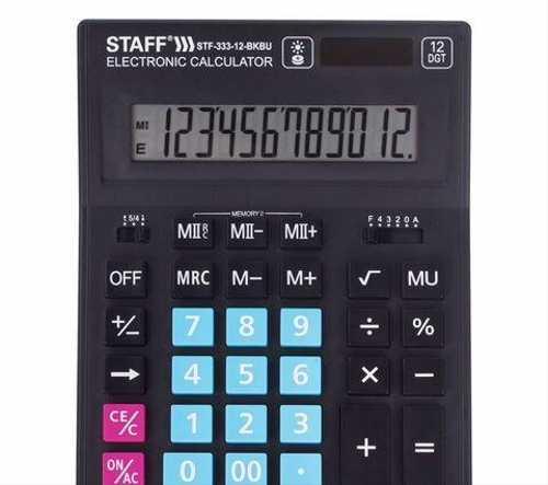 Калькулятор Staff настольный (200*154 мм) 12 разрядов, черно-синий (250461)