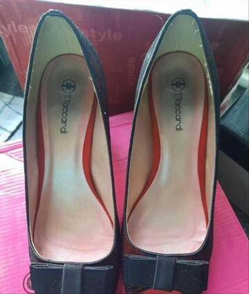 Туфли женские 39 размер черные красные кружевные