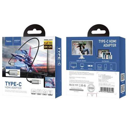 Кабель hdmi для type-C hoco UA13 full HD 4K/2K 1.8