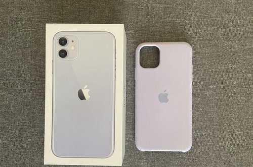 Чехол для iPhone 11 силикон, лавандовый (оригинал)