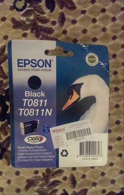 Картридж струйный Epson T0811 Черный