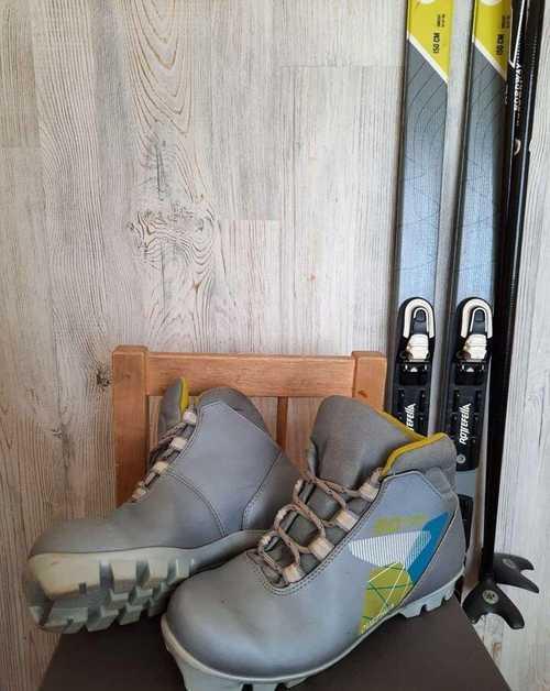 Лыжы, палки и ботинки