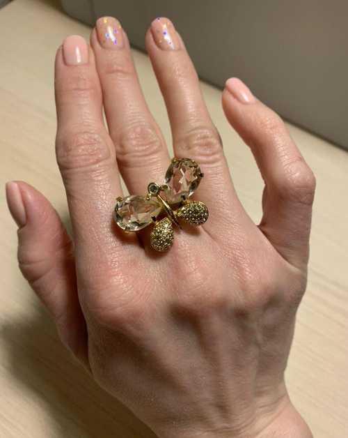 Кольцо Swarovski бабочка