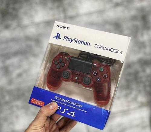 Джойстик для PS4 DualShock 4 V2 прозрачно-красный