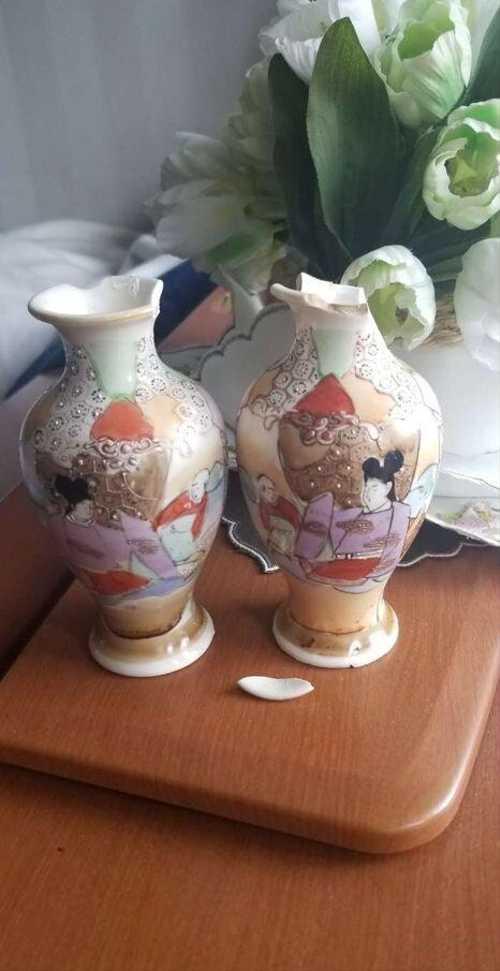 Пара ваз. китайская антикварная