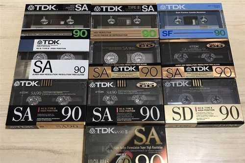 Аудиокассеты TDK SA,SD,SF 90 новые 10 штук