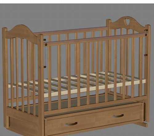 Детская деревянная кроватка Лана 3 маятник ящик
