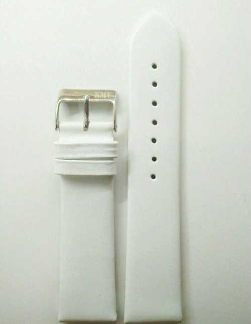 Кожаный ремешок для часов KMV S22 White 22mm