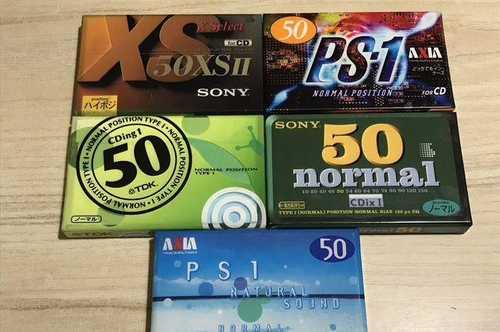 Аудиокассеты 50 минут Sony, Axia, TDK новые Япония