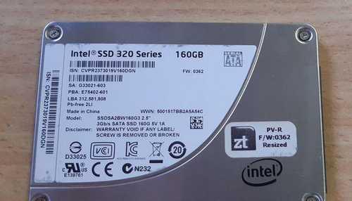 SSD Intel 160Gb SATA 320 Series 2.5