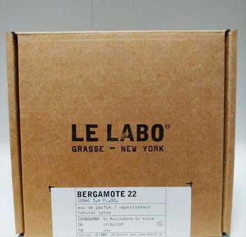 Le Labo Bergamote 22 новый оригинал 100 мл