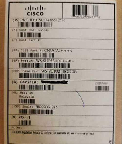 Модуль Cisco Catalyst WS-SUP32-10GE-3B Новый