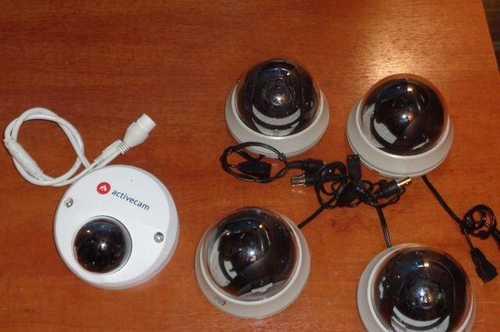 4 цветные купольные камеры LTV + ActiveCam