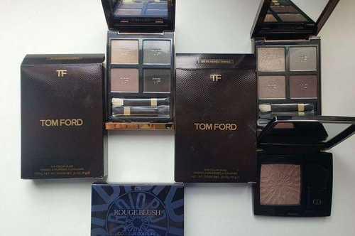 Палетки теней Tom Ford, румяна скульптор Dior