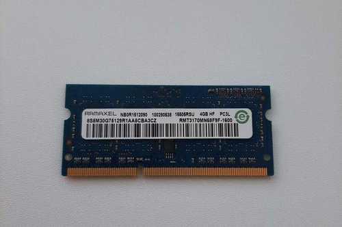 Озу Ramaxel ddr3l 4gb, 1600