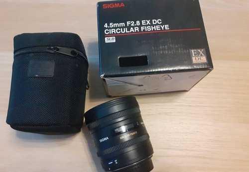 Sigma AF 4.5mm F2.8 EX DC circular fisheye Сanon