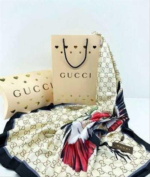 Новый женский шелковый платок Gucci (3 цвета)
