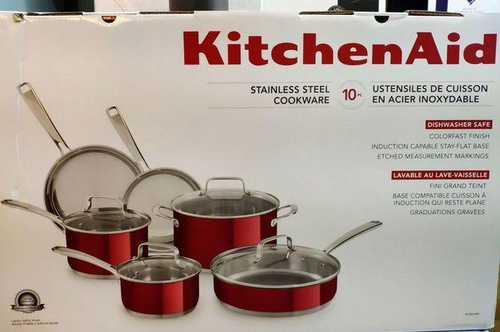 KitchenAid Набор кастрюль 10 предметов Новый