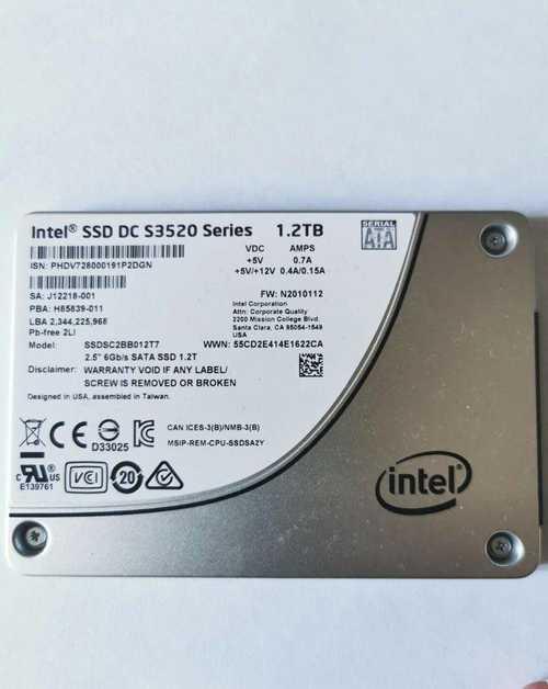 SSD накопитель intel DC S3520 1.2тб, 2.5"
