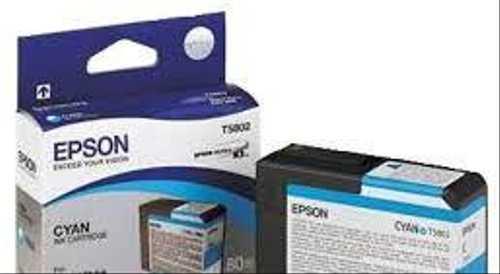 Ап Картридж Epson T5802, C13T580200 голубой (80 мл