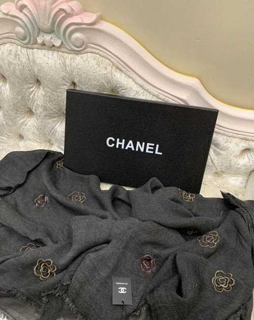 Палантин шаль Chanel цвет чёрный